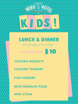 Nebo Pub Menu - Nebo Hotel